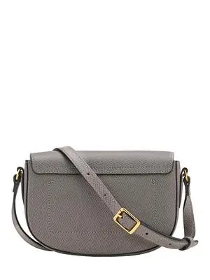 Longchamp Longchamp Epure Leather Crossbody Handbag With Adjustable Strap And Magnetic Flap Closure, Gold-Tone Hardware, 20x13x8 Cm Grey