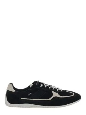 ALOHAS Low-top Suede Sneakers With Contrasting Details And Logo Tongue Patch - Black