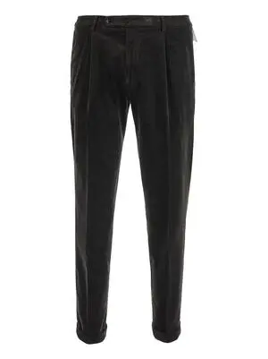 MICHAEL COAL High-waist Tech Fabric Pants With Side Pockets - Brown