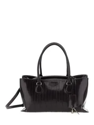 OSOI Shell Brot Leather Shoulder Handbag With Removable Pendant And Adjustable Strap, 35.5x21x11.5 Cm - Brown