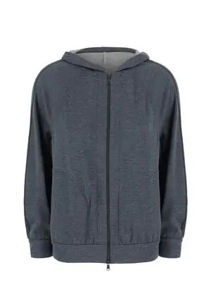 BRUNELLO CUCINELLI Brunello Cucinelli Women's Zip-Front Hooded Sweatshirt In Cotton-Silk Blend