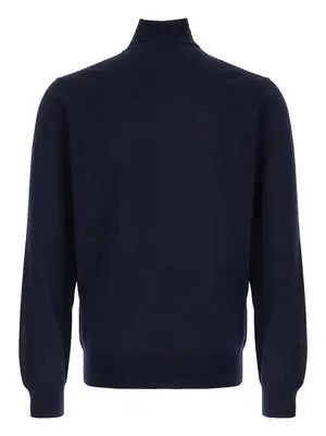 LEPLAIN Merino Wool Silk Cashmere Turtleneck Sweater With Long Sleeves - Blu