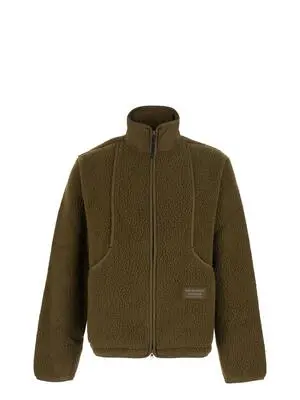 PAS NORMAL STUDIOS Off-race Pile Fleece Jacket With High Collar And Zip Front - Green