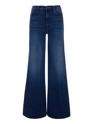 MOTHER MOTHER The Hustler Roller Sneak High-Waist Wide-Leg Logo Patch Jeans For Women
