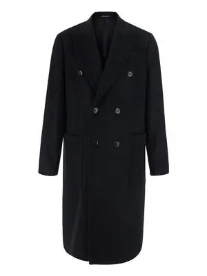 EMPORIO ARMANI Emporio Armani Double-Breasted Wool-Cashmere Jacket With Peak Lapels
