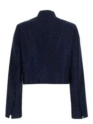 PINKO Pinko Two-Button Beaded Tech Fabric Blazer With Welt Pockets