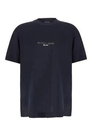 Emporio Armani Emporio Armani Men's Regular-Fit T-Shirt With Logo Lettering Blu