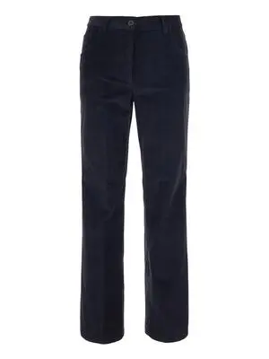 SEMICOUTURE Corduroy Five-pocket Pants With Belt Loops - Blu