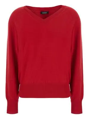 LEPLAIN Cashmere V-neck 12gg Sweater For - Red