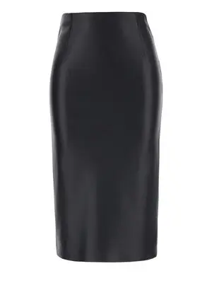JUCCA Jucca Eco Leather Midi Skirt With High-Waist Straight Hem