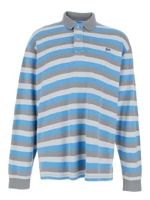 ERL Striped Cotton Long-sleeve Polo Shirt With Logo - Multicolor