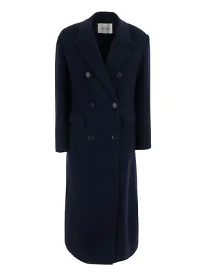 JUCCA Double-breasted Notched-lapel Wool-cashmere Jacket With Patch Pockets - Blu