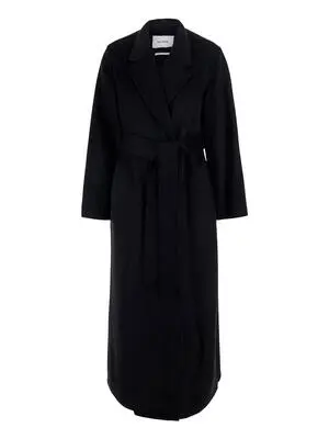 IVY OAK Celia Sue Wool Lapel Collar Button Jacket - Black