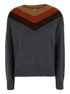 JUCCA Jucca Women's Wool Sweater With Triple Neck And Ribbed Trims