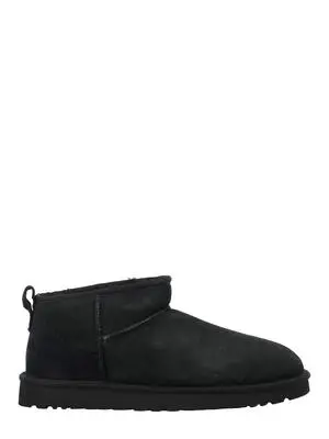 UGG Ugg Classic Ultra Mini Suede Sheepskin Lined Slip-On Boots Nero