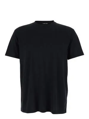 TOM FORD Tom Ford Men's Lyocell & Cotton Crew-Neck T-Shirt With Straight Hem Black