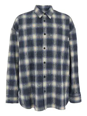 JUUN.J Cotton All-over Check Button-down Shirt With Classic Collar - Grey