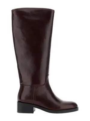 Jeffrey Campbell Jeffrey Campbell Brown Knee High Boots With Block Heel In Leather Woman Brown