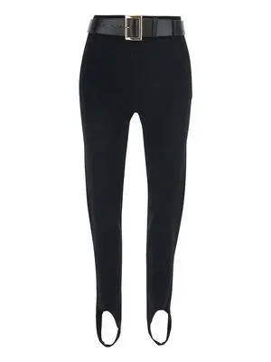 SELF-PORTRAIT High-waist Belt Leggings With Stirrup Detail And Slim Fit - Black
