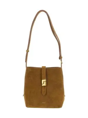Soeur Bello Mini Leather Shoulder Handbag With Zip Closure - Brown