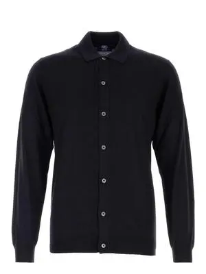 Fedeli Wool Cardigan - Blue