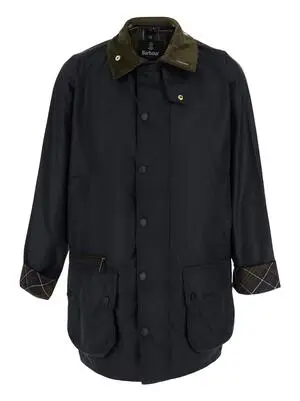 Barbour Barbour Beaufort Regular-Fit Waxed Cotton Jacket With Shirt Collar And Pockets Blu