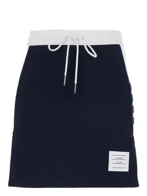Thom Browne Thom Browne 4Bar Logo Cotton Mini Skirt With Elastic Waist Blu