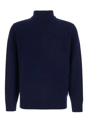 KANGRA Wool & Cashmere Turtleneck Sweater With Long Sleeves - Blu