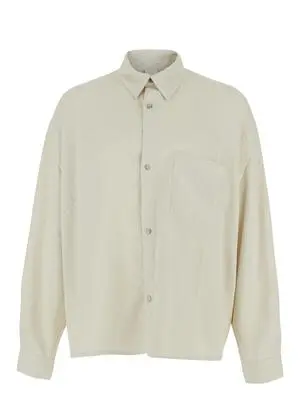WON HUNDRED Tech Fabric Button-down Shirt With Classic Collar And Chest Pocket - Grey