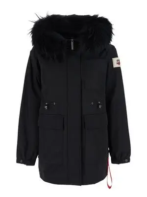 AFTER/LABEL Tech Fabric Jacket With Removable Hood & Logo Sleeve Patch - Black