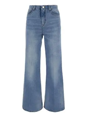 AMI Paris High-waist Flare Jeans With Wide Leg - Blu
