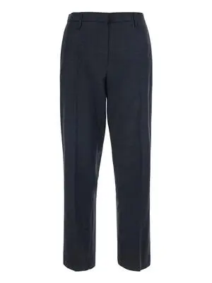 TELA Finn Blend Wool Pants With Hidden Front Closure And Elastic Back Waist - Grey