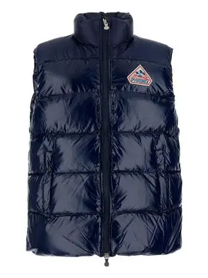 Pyrenex Sleeveless Quilted Down Jacket With High Neck And Logo Patch - Blu