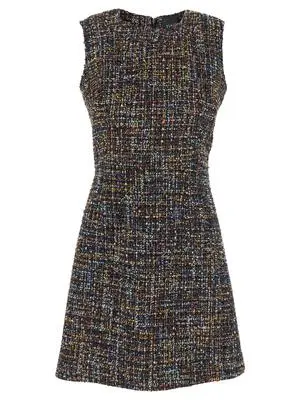 LEPLAIN Leplain Textured Tweed Dress With Concealed Back Closure And All-Over Pattern