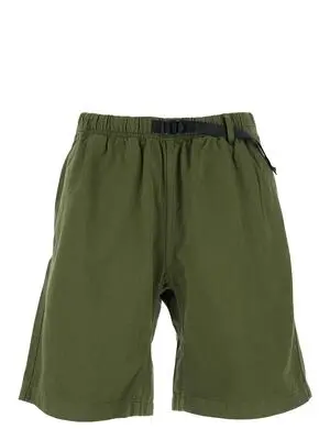 Gramicci Cotton Bermuda Shorts For With Elastic Waist & Buckled Belt - Green