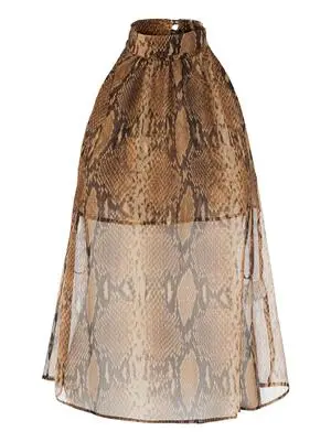 LEPLAIN Tortoiseshell Print Tech Fabric Top For - Brown