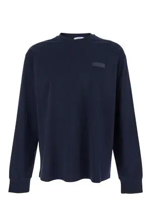 Givenchy Logo Patch Cotton Long-sleeve T-shirt - Blu