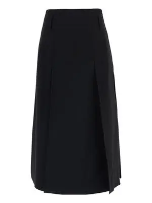 LEPLAIN Tech Fabric Skirt With Insert Design, Hidden Closure & Pockets - Black