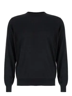 LEPLAIN Crewneck Sweater In Wool And Cashmere With Long Sleeves - Black