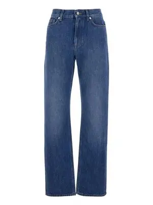 Givenchy Givenchy Women's Five-Pocket Denim Jeans With Belt Loops And Back Logo Patch Blu
