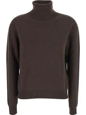 SOLOCASCMIR High Neck Pull With Long Sleeves - Brown