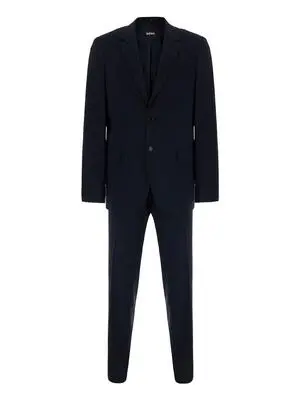 Hugo Boss Houston Notched Revers Stretch Wool Suit For - Blu