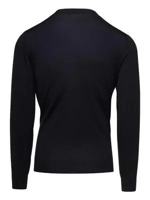 GAUDENZI V-neck Wool Cardigan With Button Front And Long Sleeves - Black