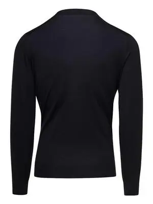 GAUDENZI V-neck Wool Cardigan With Button Front And Long Sleeves - Blu