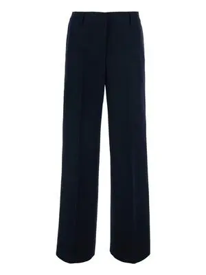 PT TORINO Blend Wool & Cotton Straight-leg Pants With Back Welt Pocket - Blu