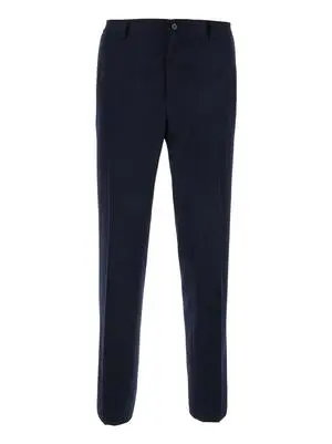 DOLCE E GABBANA Regular-fit Wool Flannel Five-pocket Pants With Belt Loops - Blu