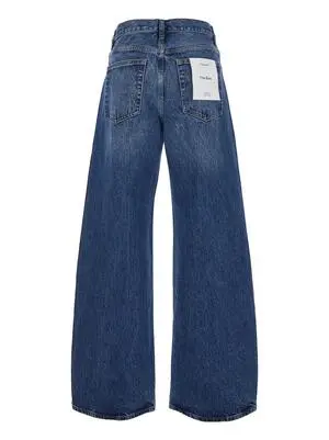 FRAME FRAME 'The Bow' Wide-Leg Denim Jeans With Belt Loops For Women Blu