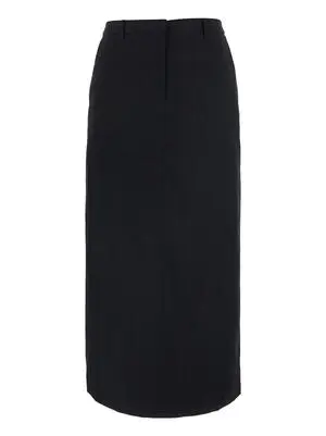DUNST H-line Long Straight Hem Skirt With Side Closure - Black