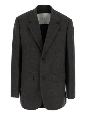 DUNST Classic 2-button Wool-cashmere Blazer For - Grey