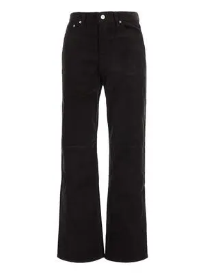 DUNST Essential Straight Corduroy Jeans With High Waist - Brown